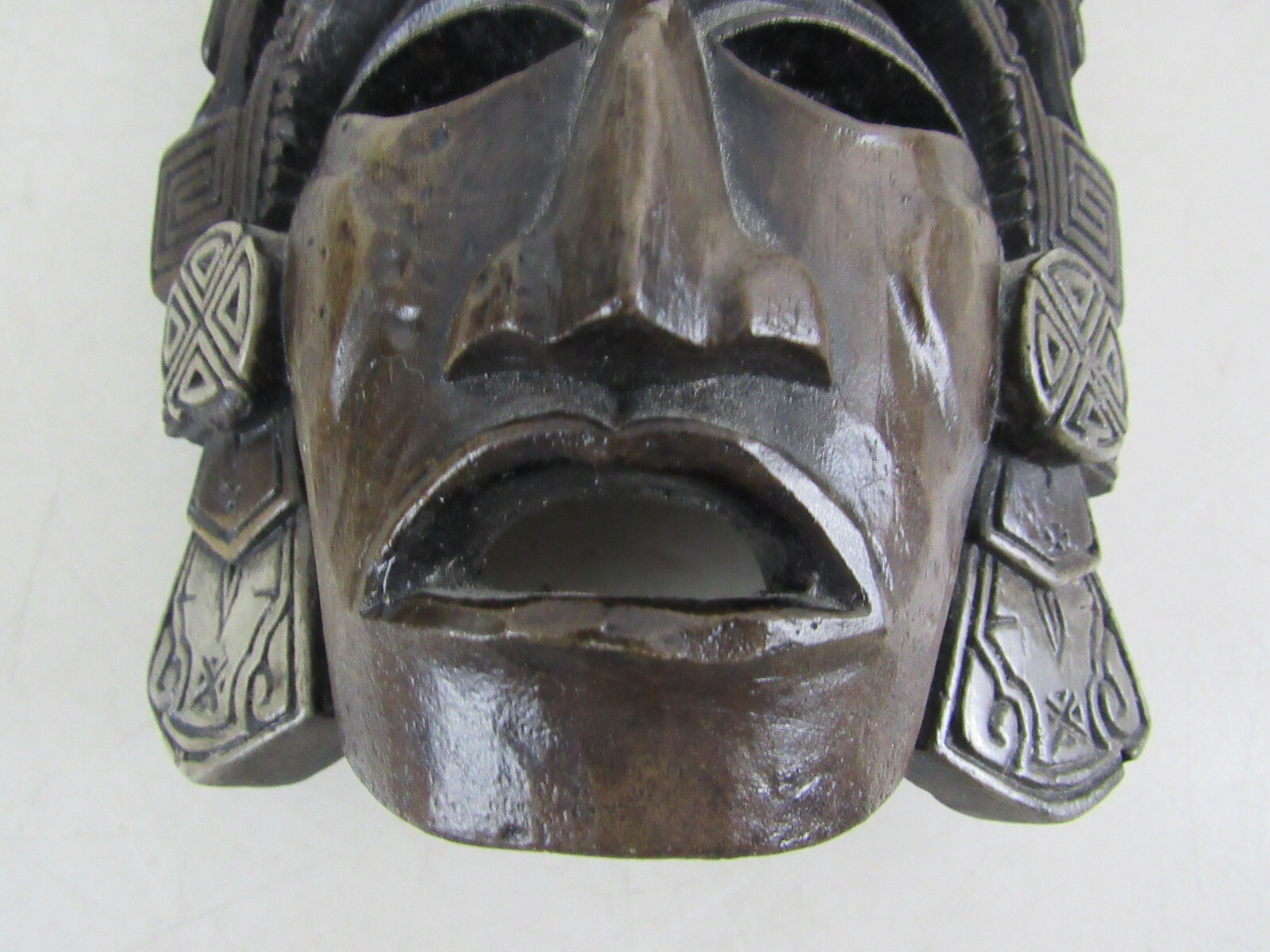 Vintage Aztec Myan Inca Plaster Cast? Wall DecorTribal Mask 9" Tall | eBay