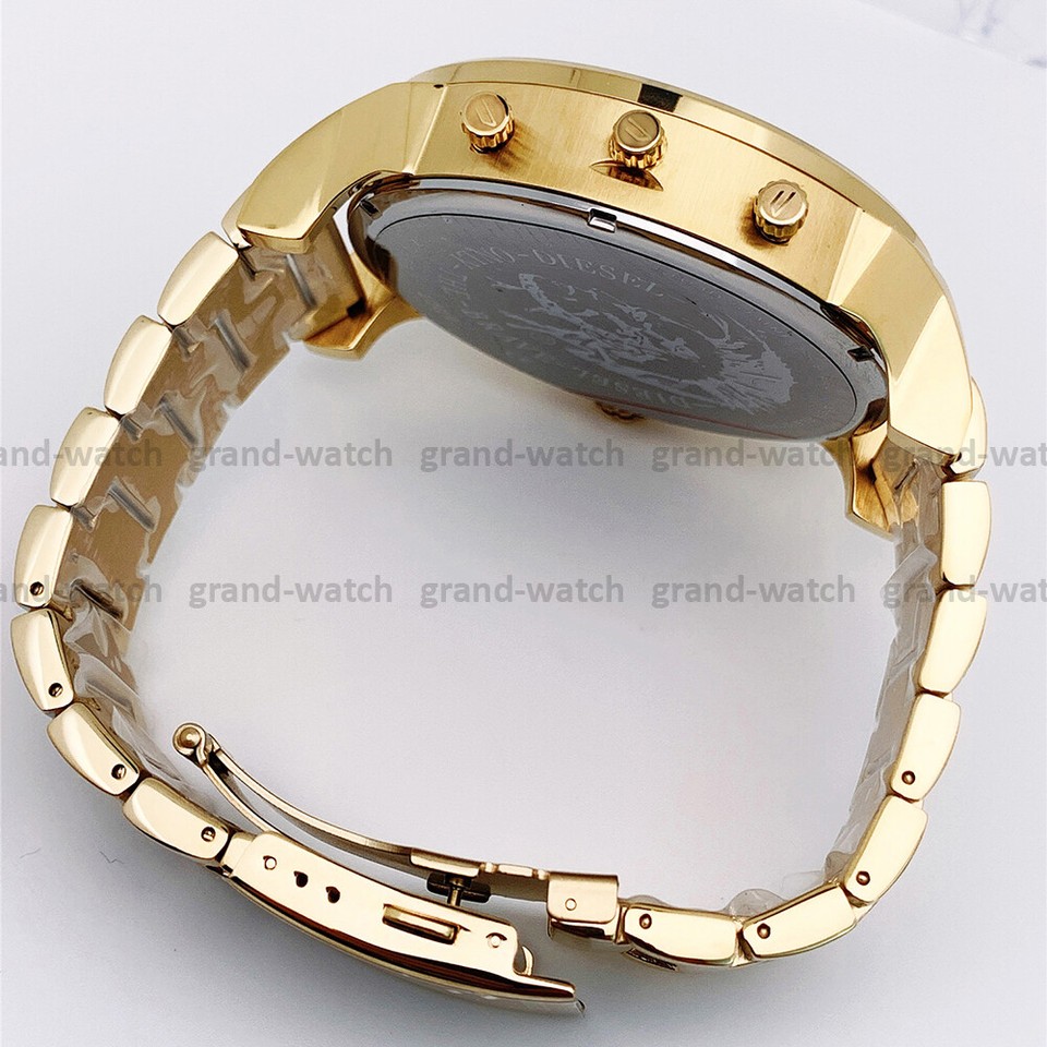 New Diesel DZ7399‎ Mr. Daddy 2.0 Chronograph Gold Dial Bracelet Men's ...