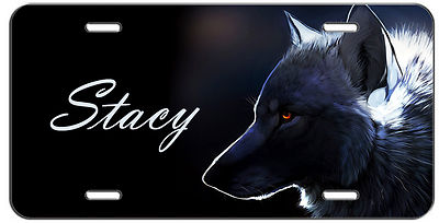 PERSONALIZED CUSTOM MONOGRAM LICENSE PLATE NIGHT WOLF AUTO TAG | eBay