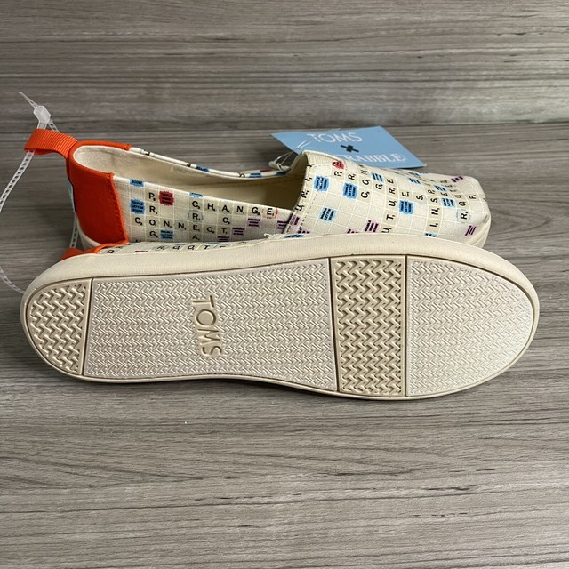 Toms Womens Alpargata Natural Scrabble Gameboard Print Faux Fur 9 for ...