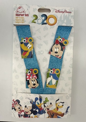 Disney Pins Lanyard Starter Set Authentic 2020 Mickey Minnie Pluto ...