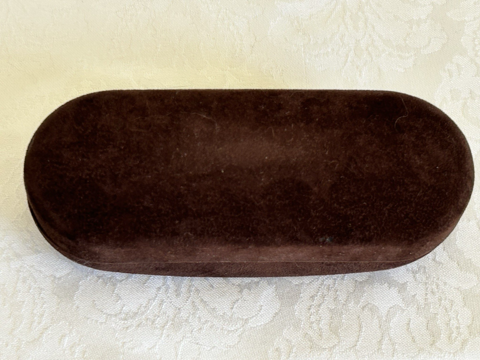 TOM FORD Brown Faux Suede Velvet Sunglasses Reading Glasses Hard Case ...