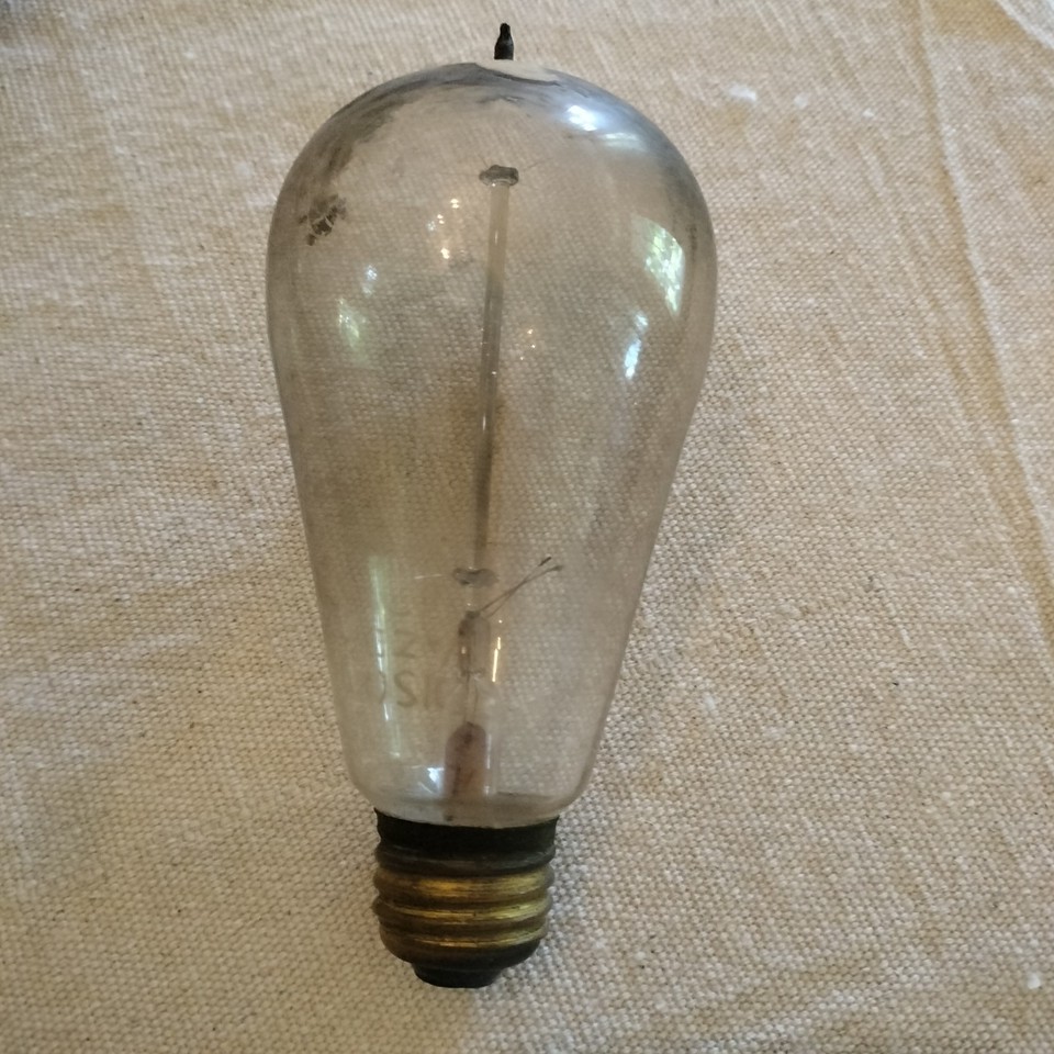 Edison Mazda Tip Carbon Filament Light Bulb, Antique Vintage Electric ...