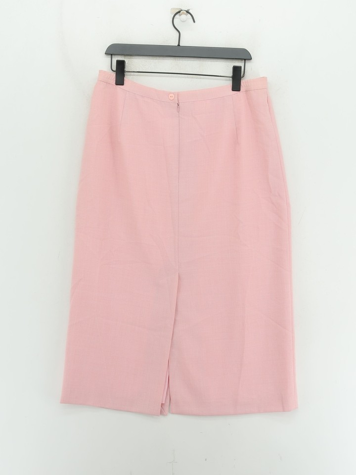 Jacques Vert Women's Maxi Skirt UK 18 Pink Polyester with Wool Long ...