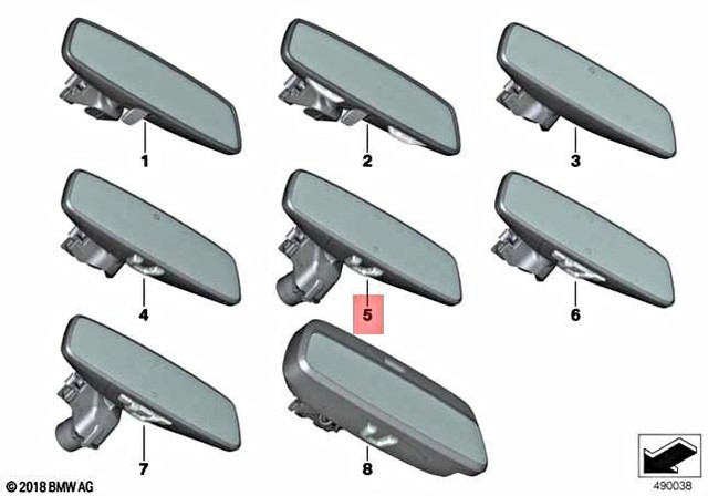 Genuine BMW M3 X3 X4 M X5 Z4 G01 G02 G05 Interior Mirror Ec / Fla ...