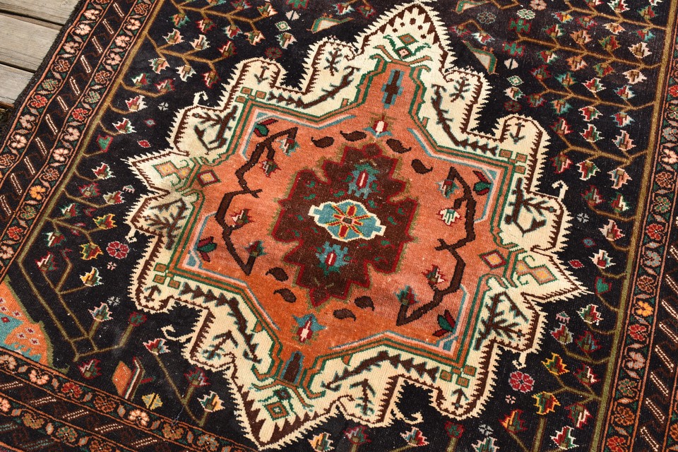 Caucasian Rug 3x6 Size Handknotted Vintage Primitive Brown Carpet ...