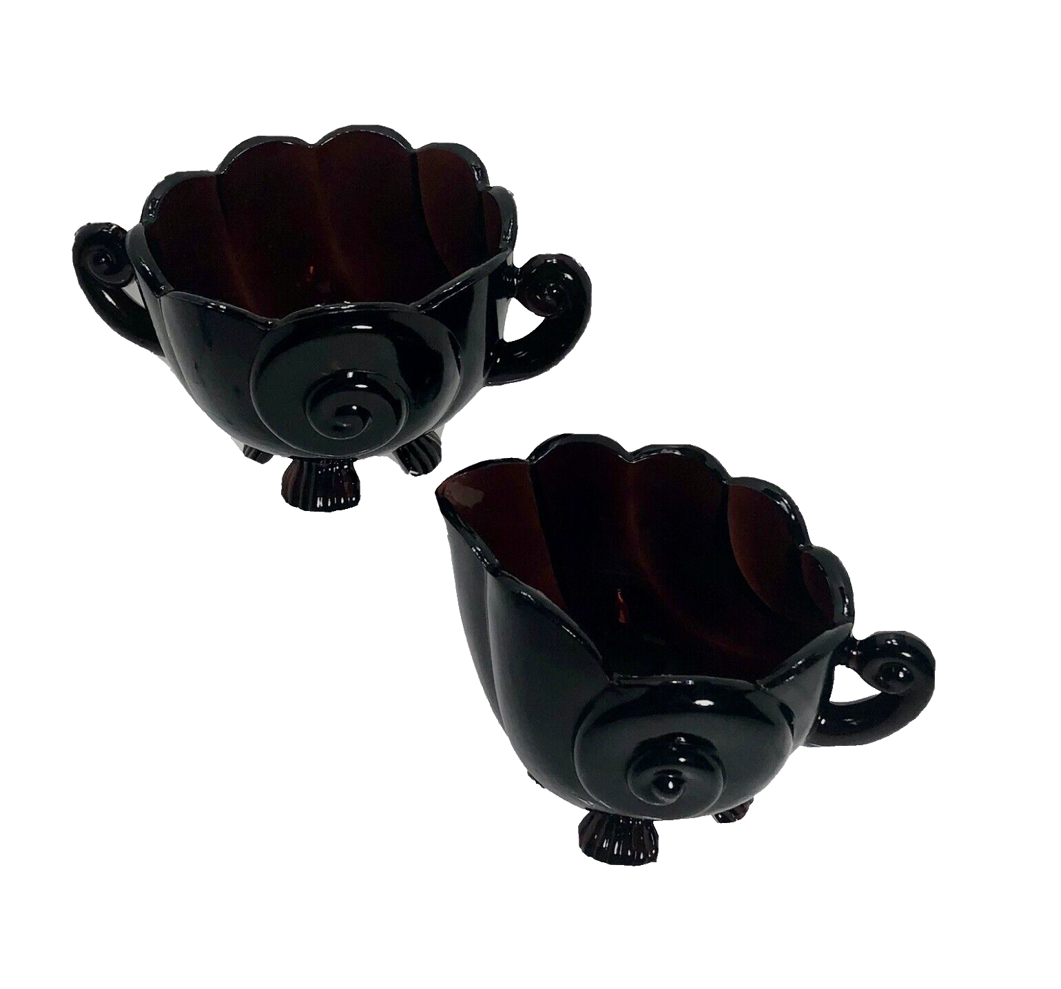 Vintage Summit Art Glass - Cambridge Seashell Sugar & Creamer Set ...