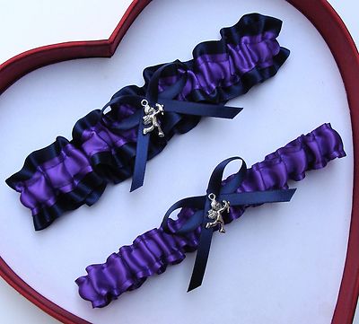 NEW Gorgeous Purple Navy Wedding Garter Prom Homecoming GetTheGoodStuff ...
