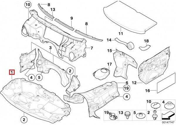 BMW NEW GENUINE 3 SERIES E46 UNDERHOOD SOUND INSULATION FRONT COVER ...