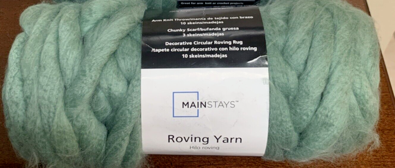 New - Mainstays Roving Arm Knit Yarn Super Chunky - Color Green Sage | eBay