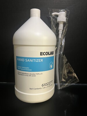 Ecolab Hand Sanitizer 1 Gallon With Pump Quick Drying Gel 128oz ...