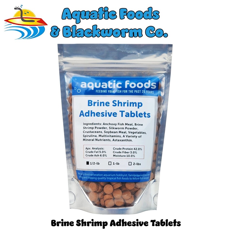 Brine Shrimp Glass Adhesive Tablets for Oscars, Catfish, Cichlids, All ...