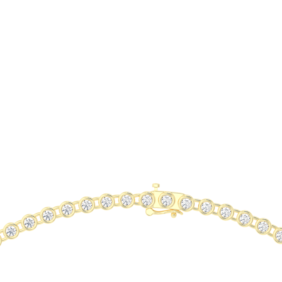 1.5CT total weight DEF VS+ Lab Grown Bezel Set Necklace in 14k Yellow ...