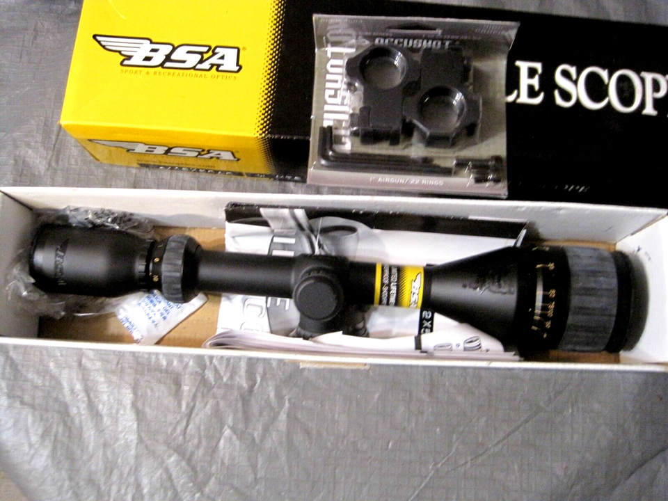 BSA Air Rifle 3-12x50mm Scope Matte Black Duplex Reticle with Scope ...