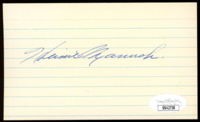 Heinie Manush Signed Autographed Index Card JSA SS42738 | eBay