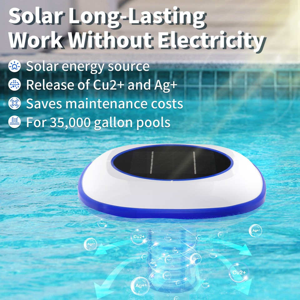 VINGLI Solar Pool Ionizer, Copper Ionization -85% Less Chlorine, for ...