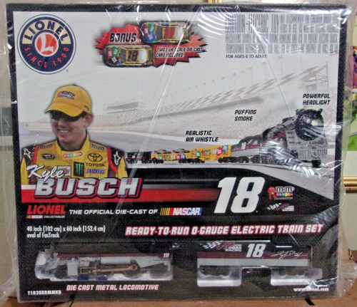 Lionel Kyle Busch #18 Nascar Electric Train Set O-Gauge Factory Sealed ...