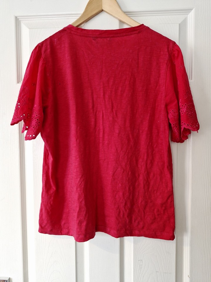F&F Deep Pink/Red Summer Top UK14 Bust 42" VGC Holidays Casual | eBay