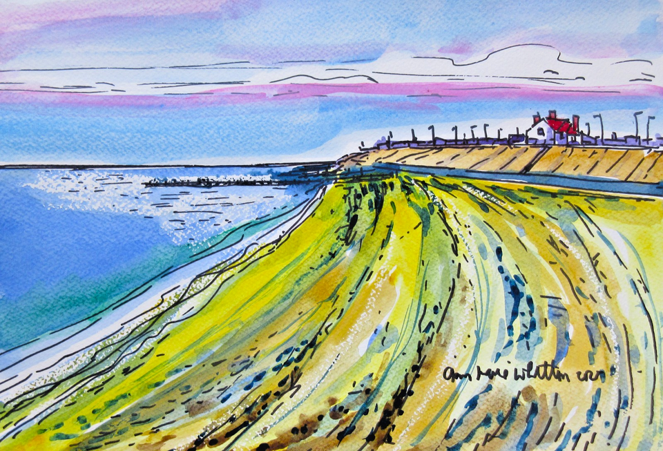 Original Watercolour Painting Bacton Beach No 2 by Ann Marie Whitton ...