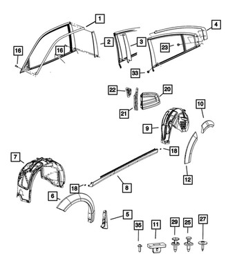 Genuine Mopar Front Fender Spat Left 68451053AA | eBay