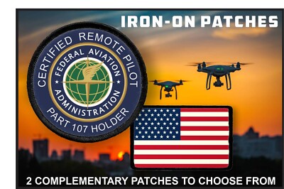 FAA Certified Remote Pilot & US Flag Iron-On Patches - NEW | eBay