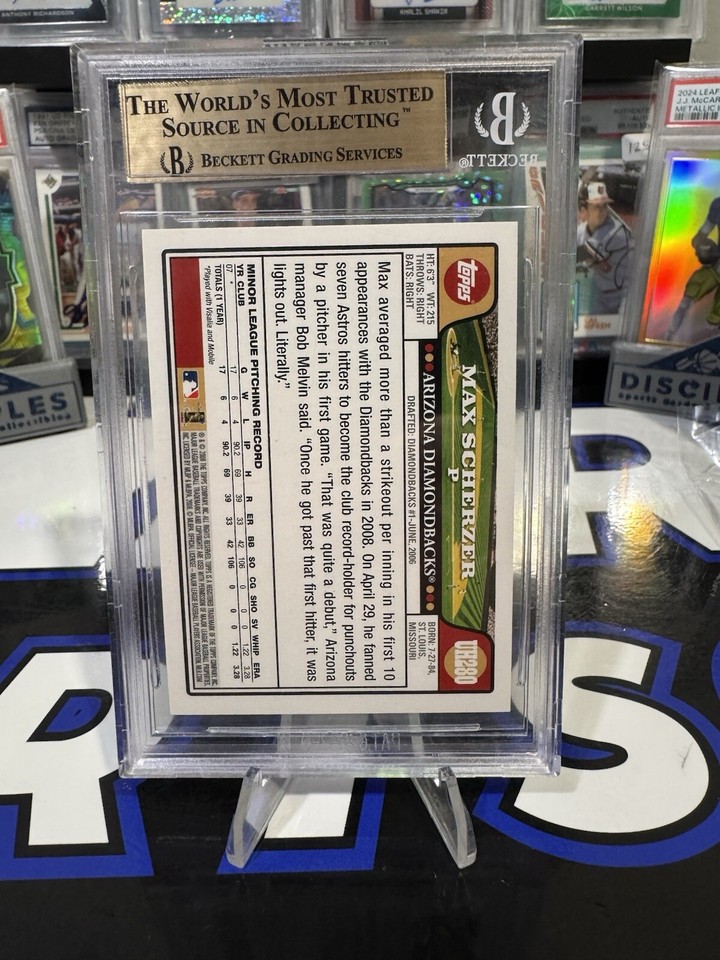 2008 Max Scherzer Topps Update #UH280 Rookie Card RC BGS 9.5 | eBay