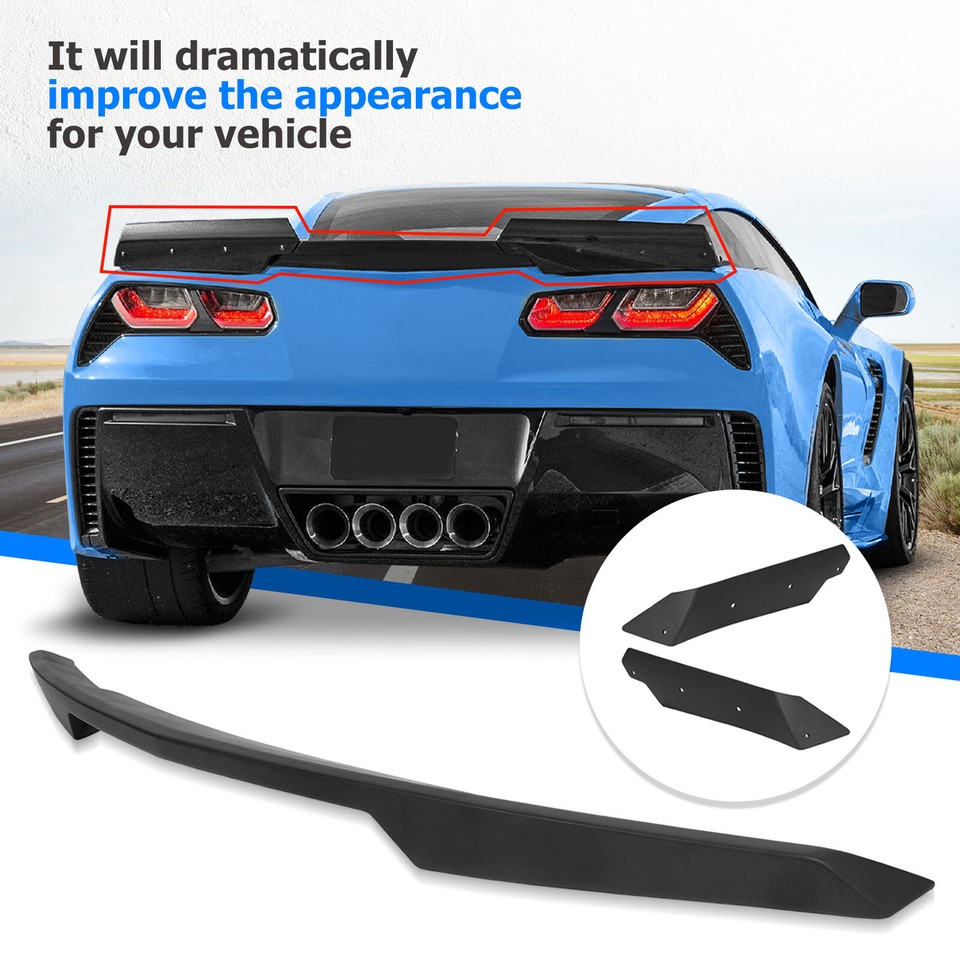 For 14-19 Corvette C7 Rear Trunk Spoiler w/Side Winglet Stage 2 ...
