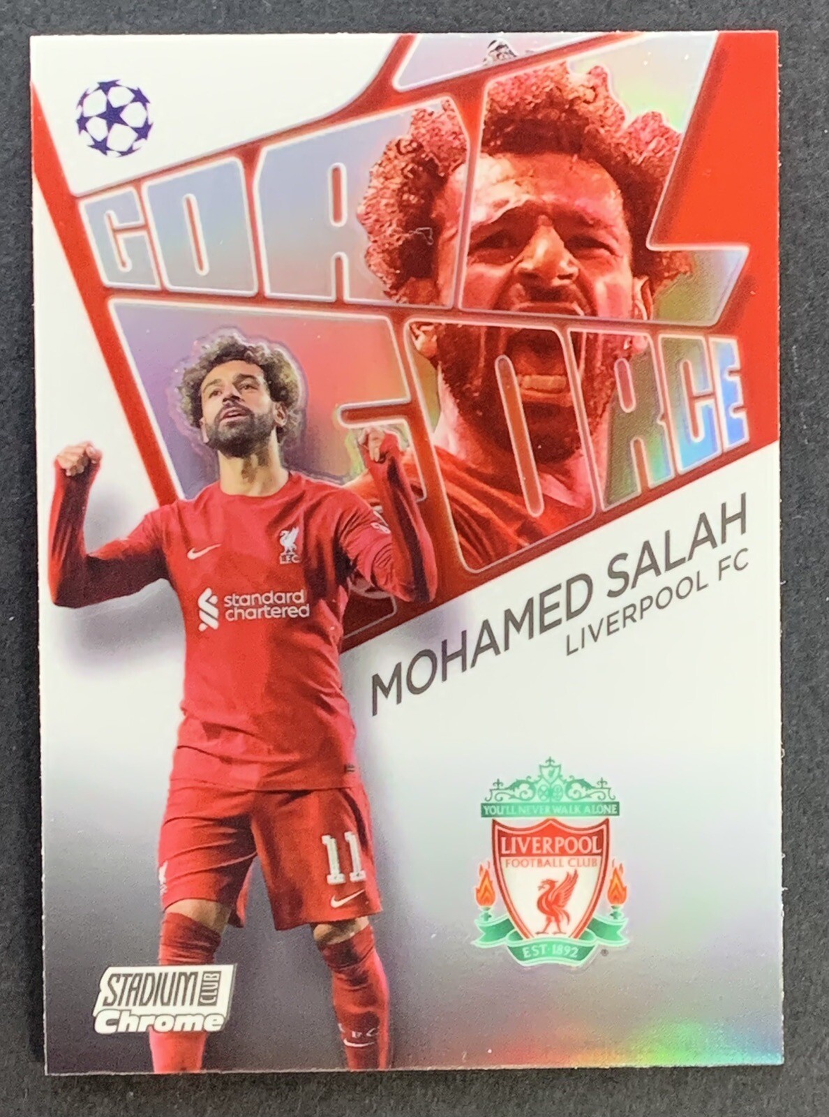 2022-23 Topps Stadium Club Chrome UEFA #GC-MS Mohamed Salah Goal Force ...