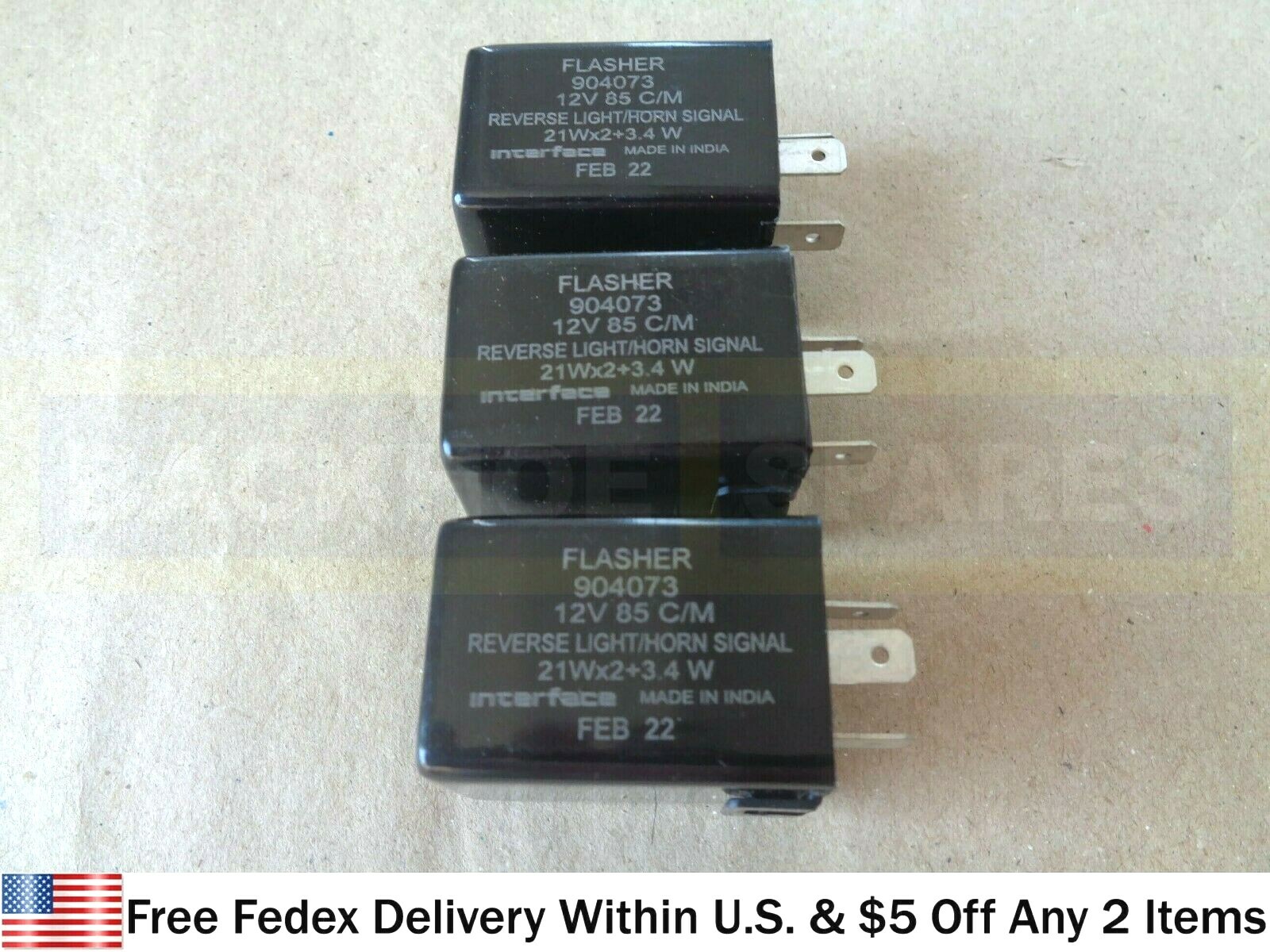 JCB PARTS - RELAY, 12 V FLASHER, SET OF 3 PCS. (PART NO. 40/303389 716 ...