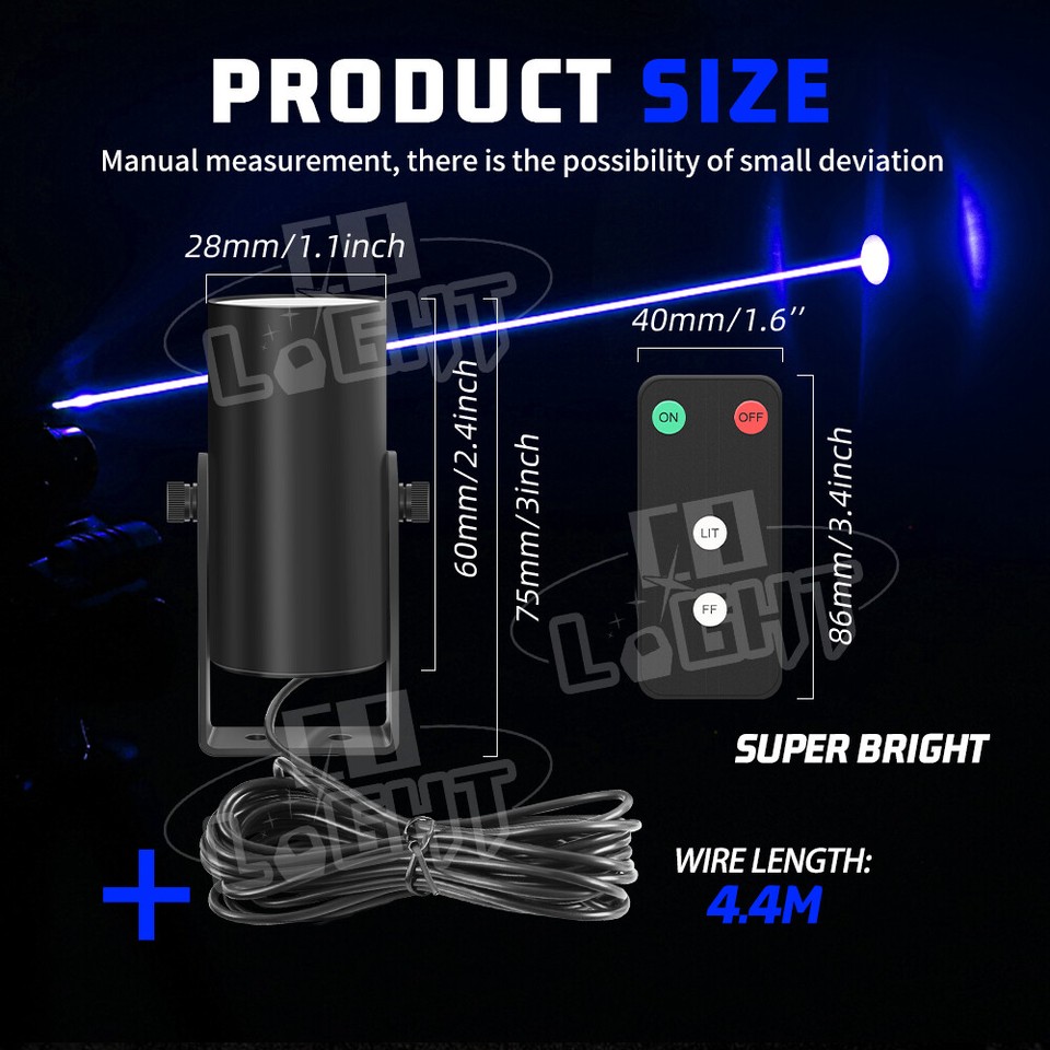 For Polaris Ranger RZR Can-Am ATV UTV Whipless Laser Whip Lights Blue ...