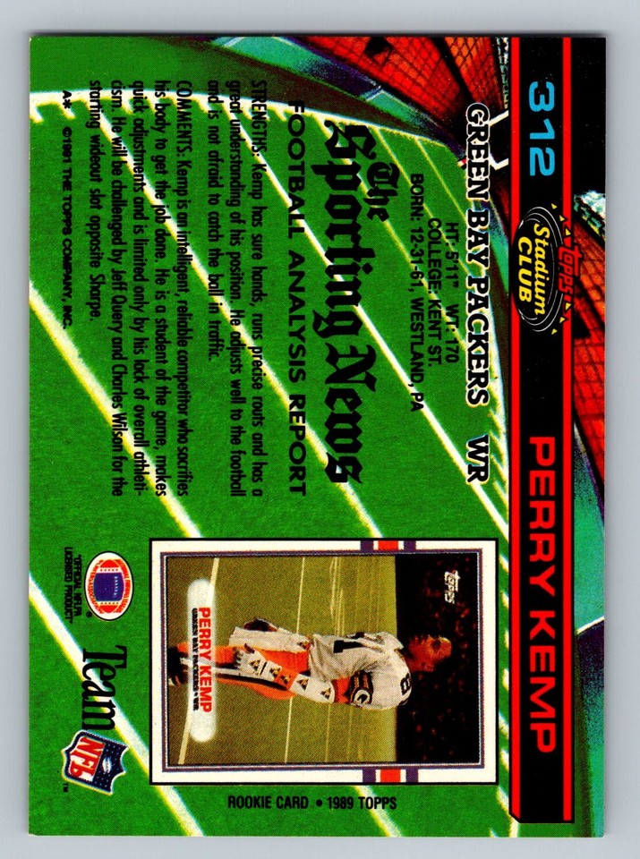 1991 Stadium Club #312 Perry Kemp Green Bay Packers | eBay