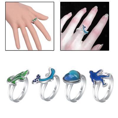 Color Changing Ring Finger Decoration Fashion Jewelry Delicate Finger ...