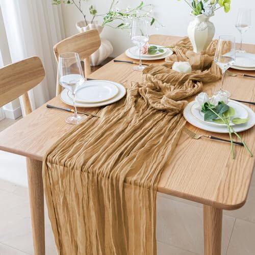 2PCS Table Runner Cheesecloth 10FT Boho Gauze Cheese Cloth Rustic 2 ...