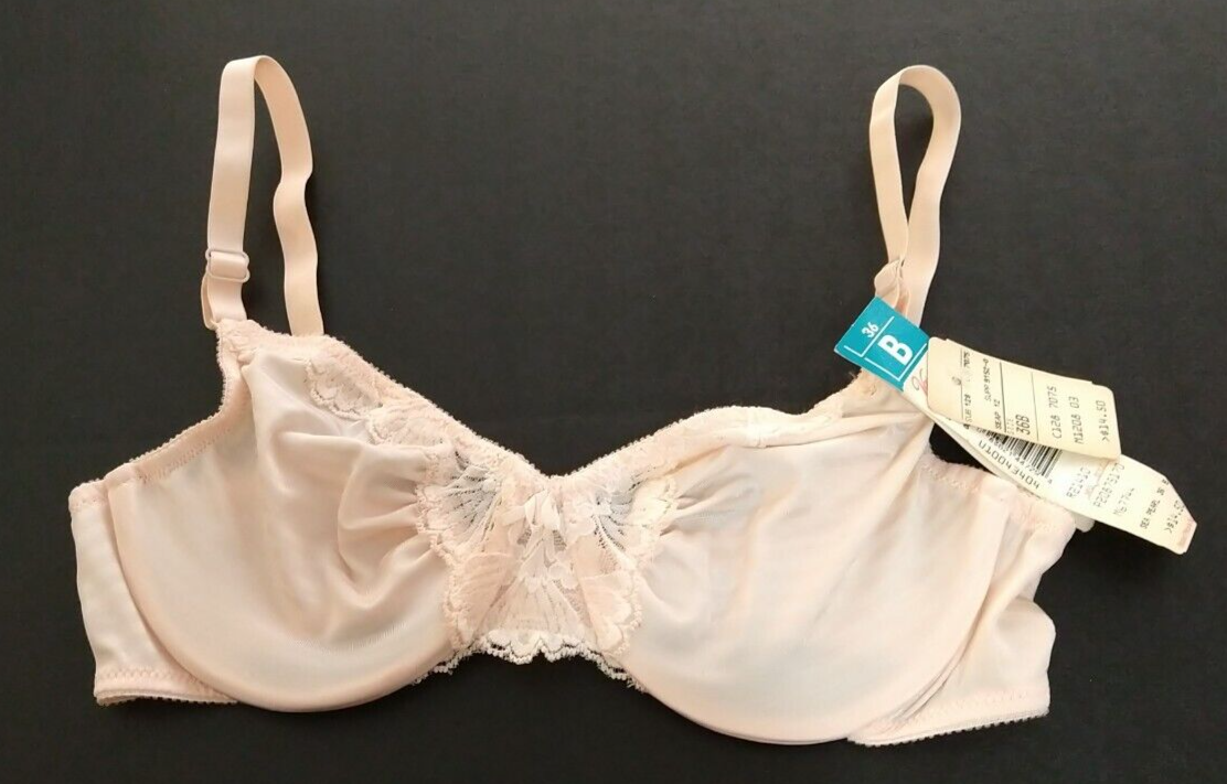 Womens bra size Vanity Fair 36B Pale Pink Lace Sea Pearl Underwire New ...