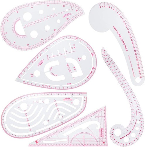 NEWMAY 6 Stlye Sew French Curve Ruler Metric Shaped Plastic Sewing ...