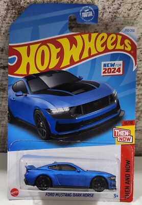 2024 Hot Wheels Ford Mustang Dark Horse Then And Now Blue 1/64 | eBay