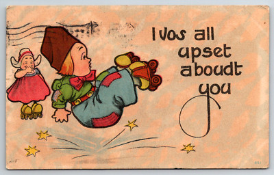 c1910s Upset About You Dutch Kid Falling Antique Postcard | eBay