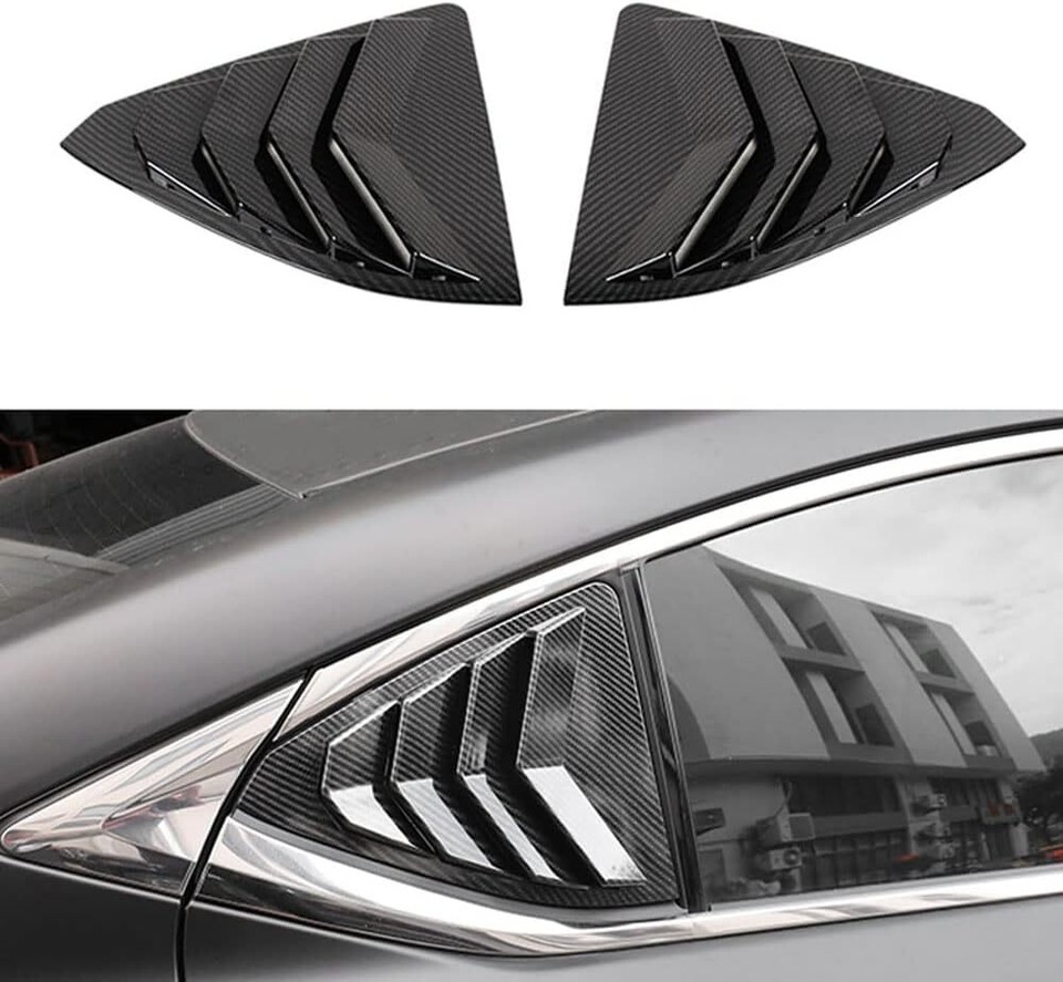 Carbon Fiber Style Rear Window Vent Shutter Louver Cover For Lexus ES ...