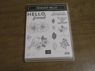 STAMPIN UP FRIENDLY HELLO RUBBER STAMP SET LIGHTLY USED | eBay