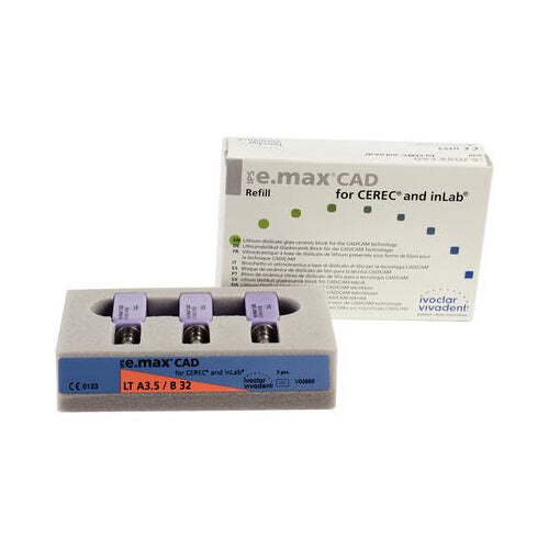 Ivoclar Vivadent 648207 IPS e.max CAD CEREC inLab Blocks LT B32 A3.5 3 ...