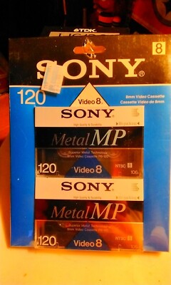 Sony Metal MP 120 8mm Video 8 Cassette Tape P6-120MP Lot Of 2 NEW NOS ...