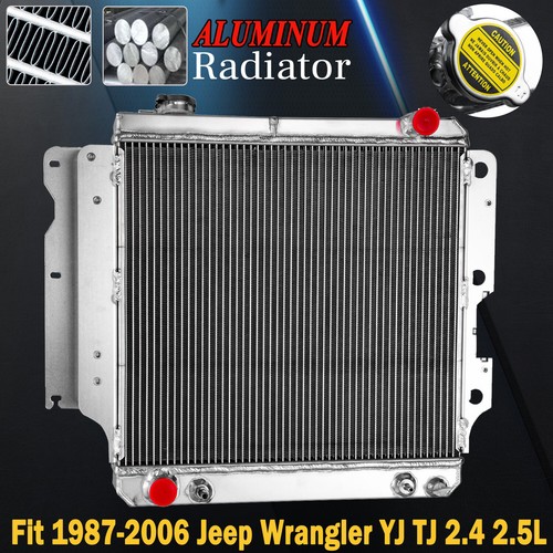 3 Row Radiator For 1987-2006 1988 1991 Jeep Wrangler YJ TJ 2.4L 2.5L 4 ...