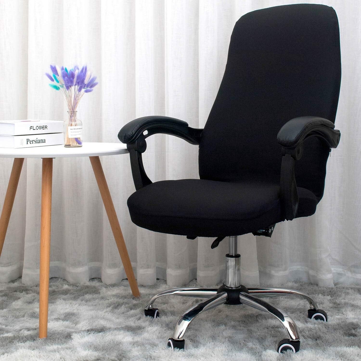 Office Chair Cover Universal Stretch Desk Computer Slipcovers Black for ...