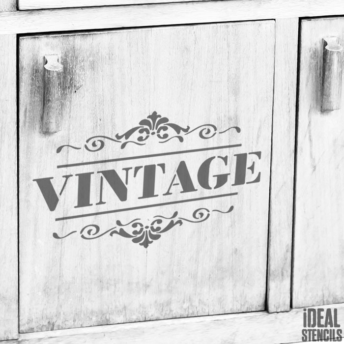 Rustic Retro Stencil Vintage Frame Stencil Shabby Chic Wall Stencils