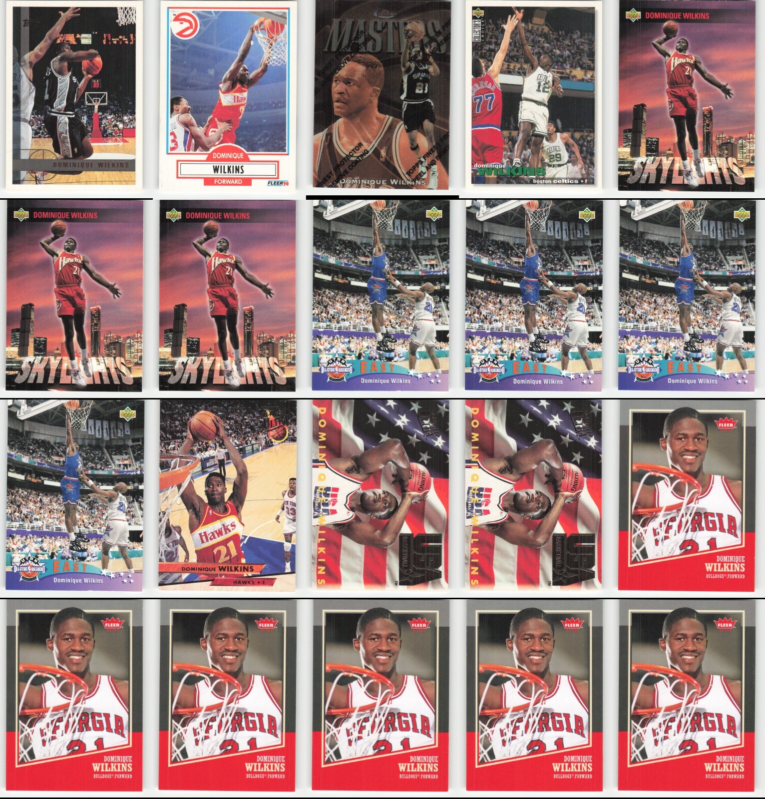 Dominique Wilkins Hall of Fame Lot of 100 NBA Basketball Base Insert ...