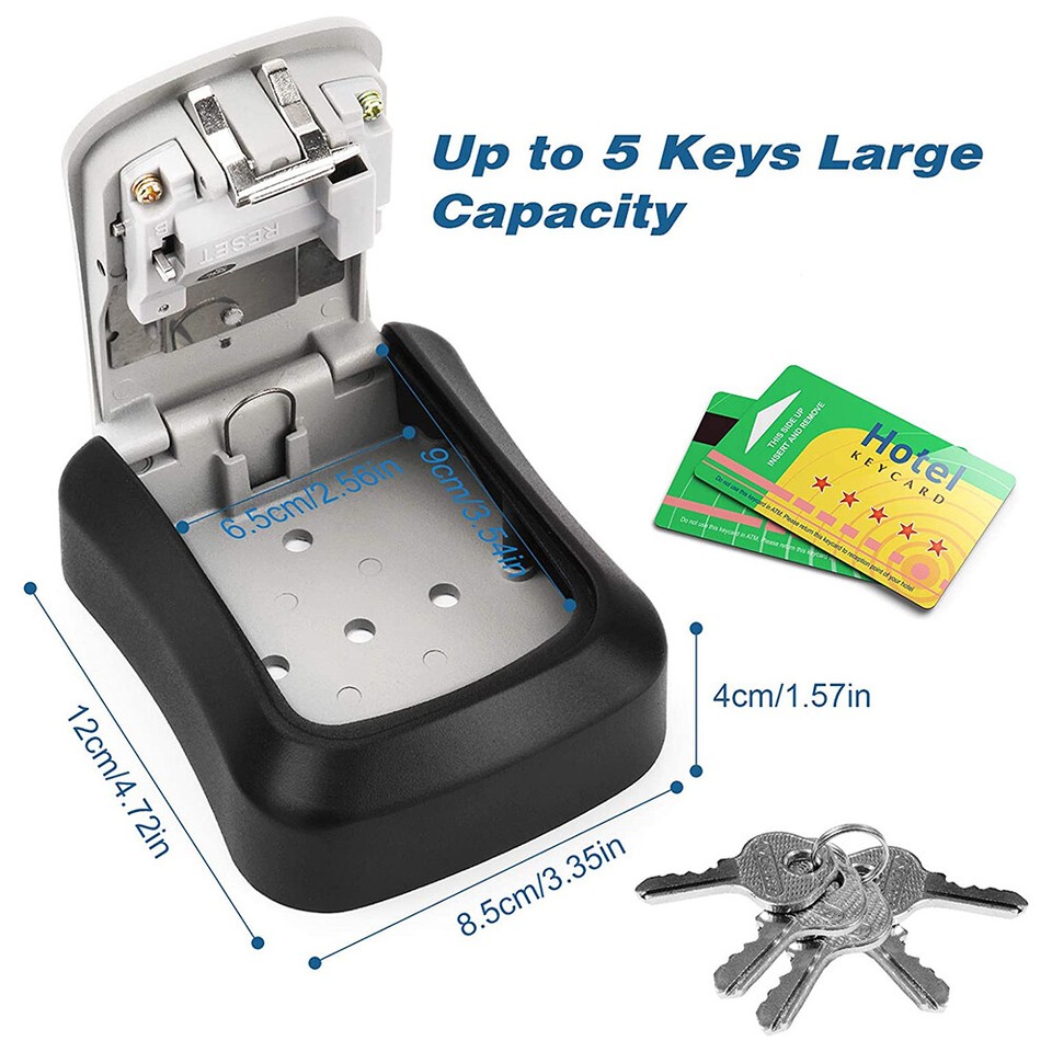 WALL MOUNTED KEY SAFE 4 DIGIT COMBINATION KEY SAFE OUTDOOR SECURITY KEY ...