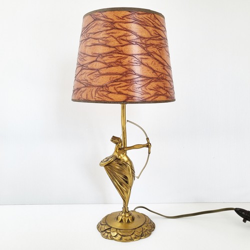 Lamp Table Art Deco Vintage 1950 Diane Huntress by P. Lucas Bronze 50S ...