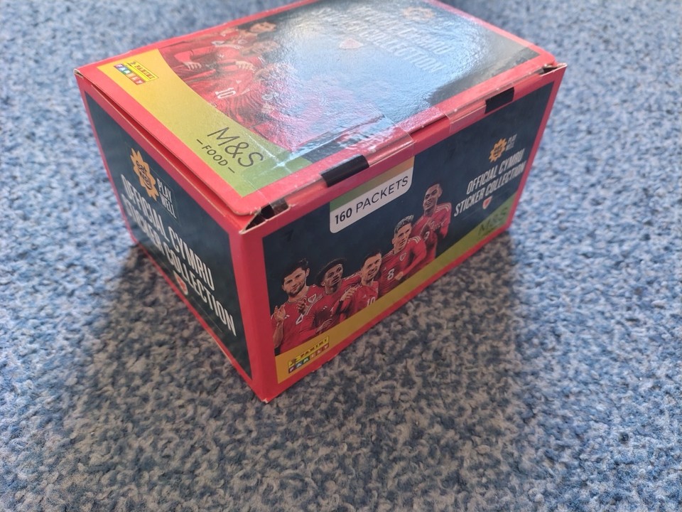 6 BOX SEALED CASE M&S PANINI WALES 960 STICKER PACKS PACKET CYMRU ...