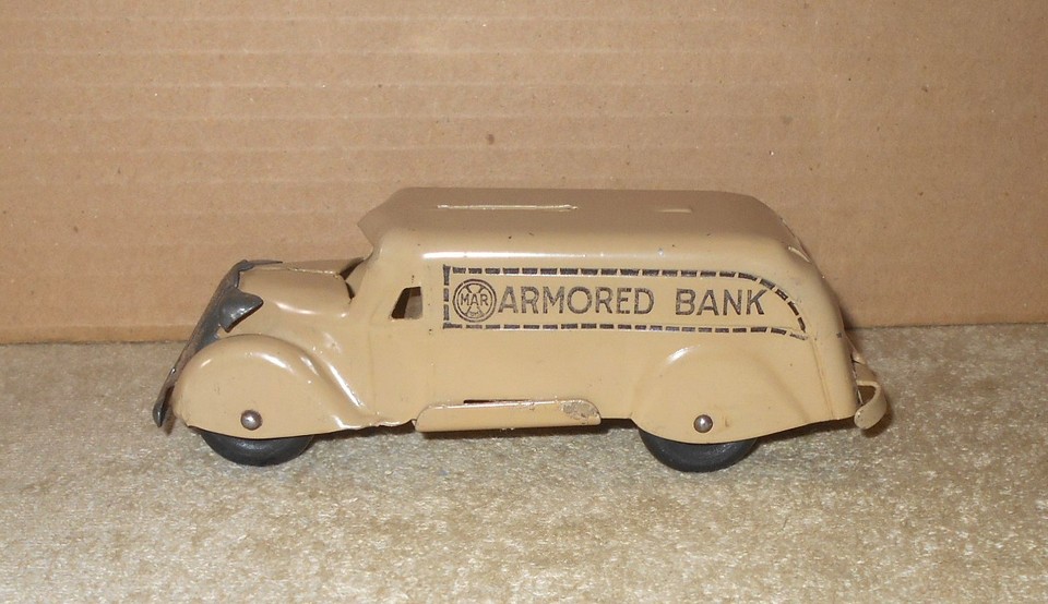 Vintage 30s/40s Marx Pressed Steel Armored Bank Truck NICE Old Toy | eBay