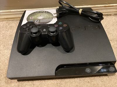 Sony PlayStation 3 PS3 Slim Console w/ Controller & Cord + Fallout 3 ...